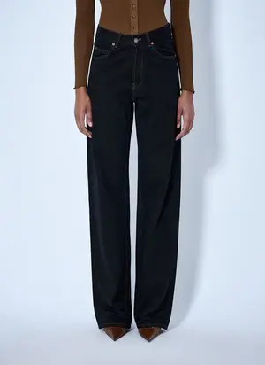 Saint Laurent Contrast Stitch Wide-leg Jeans