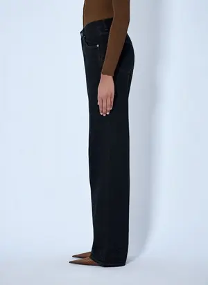 Saint Laurent Contrast Stitch Wide-leg Jeans