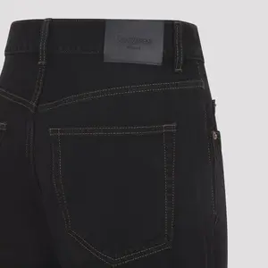 Saint Laurent Contrast Stitch Wide-leg Jeans