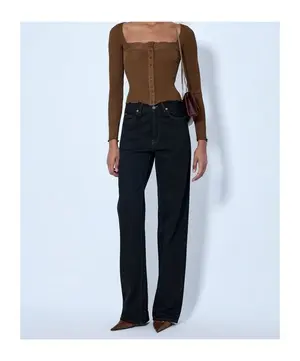 Saint Laurent Contrast Stitch Wide-leg Jeans