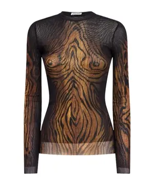 Jean Paul Gaultier Crewneck Performance Tops For Women