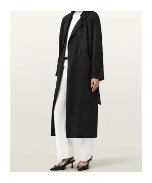 ALLSAINTS Lizie Belted Long Coat - Black