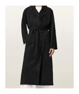 ALLSAINTS Lizie Belted Long Coat - Black