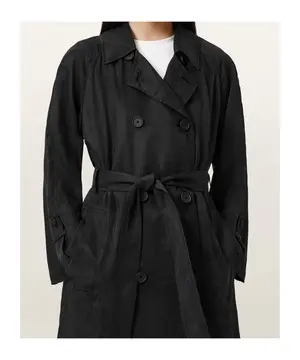ALLSAINTS Lizie Belted Long Coat - Black