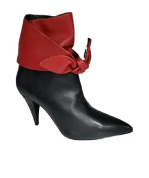 Saint Laurent Pointed Ankle Boots With Contrasting Knot Detail