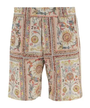 Just Cavalli Printed Straight-sided Shorts - Nude