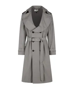 MAISON MARGIELA Folded Collar Trench Coat - Gray