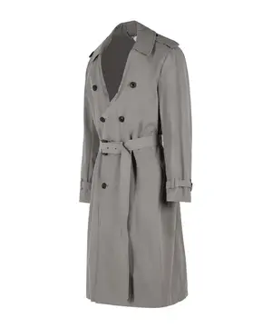 MAISON MARGIELA Folded Collar Trench Coat - Gray