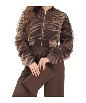 Just Cavalli Zebra-print Ruched-sleeve Zip-up Jacket