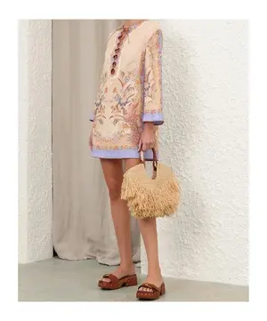 Zimmermann Indra Floral Mini Dress - Nude
