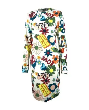 Moschino Print Long Sleeve Dress - Multicolor