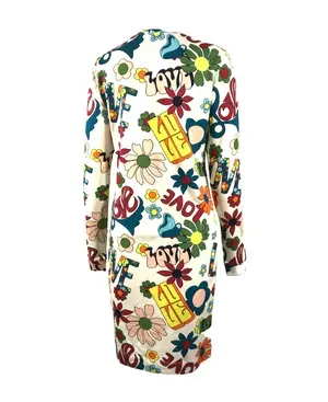 Moschino Print Long Sleeve Dress - Multicolor
