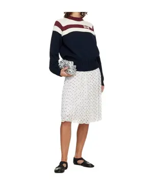 Marni Contrast Stripe Cotton Sweater - Eclipse