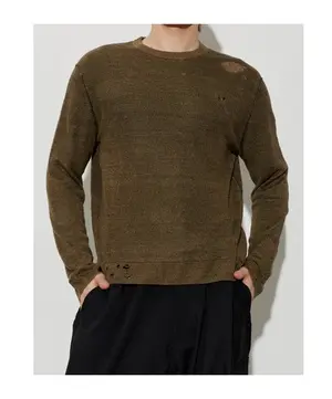DIESEL® Distressed Fine Knit Sweater - Brown