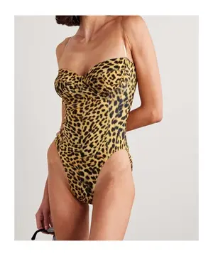 Norma Kamali Strapless Leopard-print One-piece Swimsuit