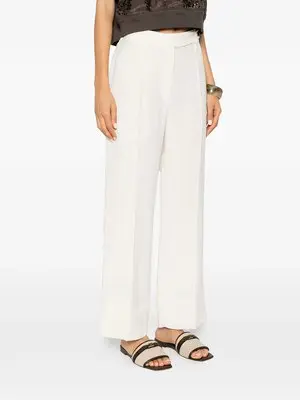 Brunello Cucinelli Pleated Straight-leg Trousers - White