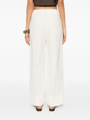 Brunello Cucinelli Pleated Straight-leg Trousers - White