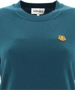 Kenzo Tiger Patch Wool Jumper - Blue
