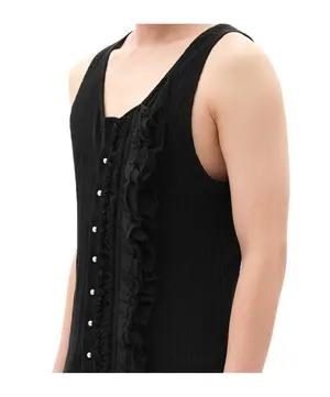 ANN DEMEULEMEESTER Ruffled Silk Creponne Tank Top