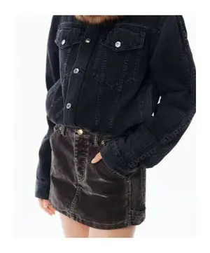 Alexander Wang Flocked Denim Mini Skort