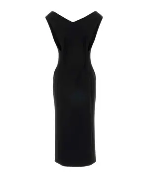 JIL SANDER V-neck Sleeveless Midi Dress