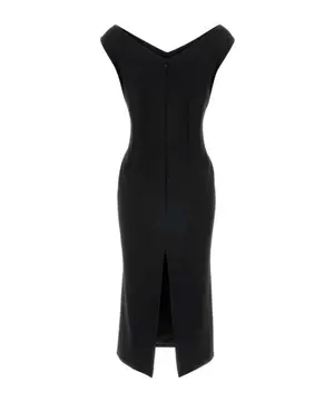 JIL SANDER V-neck Sleeveless Midi Dress