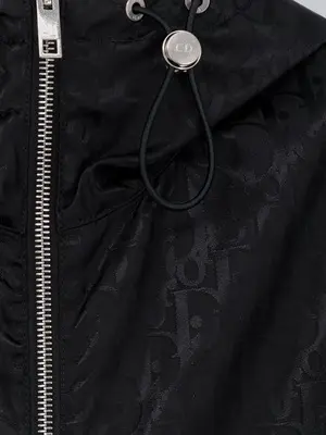 Dior Zipped Cropped Jacket With Cd Signature Buttons - Black