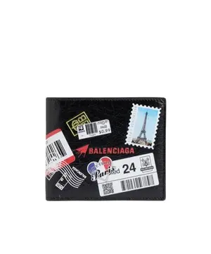 Balenciaga Printed Logo Bifold Wallet
