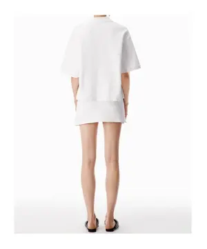 Alexander Wang Pleated Mini Skirt With Button Detail - White