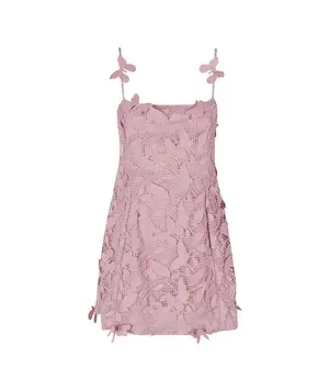 Blumarine Macramé Lace Mini Dress - Pink