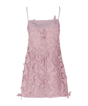 Blumarine Macramé Lace Mini Dress - Pink