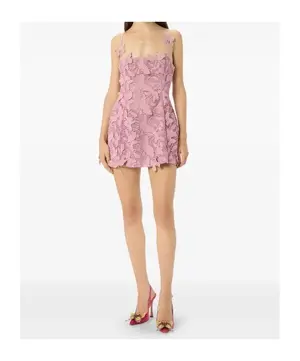 Blumarine Macramé Lace Mini Dress - Pink