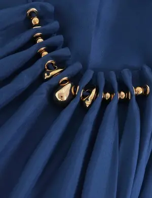 Zimmermann Aster Pleated Embellished Maxi Dress