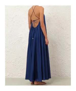 Zimmermann Aster Pleated Embellished Maxi Dress