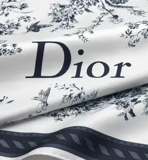 Dior Toile De Jouy Floral Garden 90 Square Scarf - White