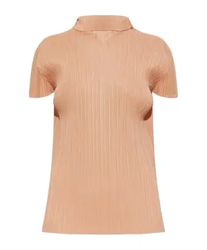 PLEATS PLEASE BY ISSEY MIYAKE Pleated High-neck Blouse