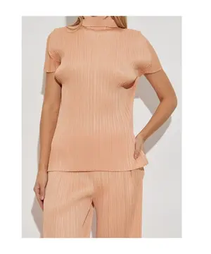 PLEATS PLEASE BY ISSEY MIYAKE Pleated High-neck Blouse