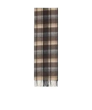 FERRAGAMO Checkered Detail Scarf - Black
