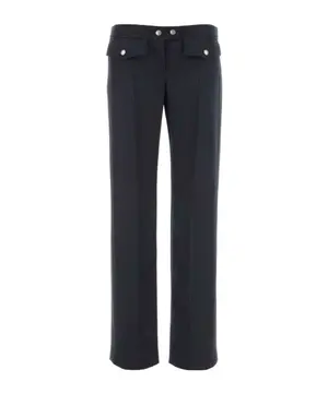 Alexander McQueen Buttoned Waist Straight Leg Pants