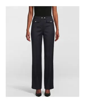 Alexander McQueen Buttoned Waist Straight Leg Pants