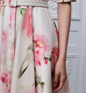 Dior Mid-length Belted Shirtdress With Floral Print