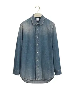 Dior Long Sleeve Collared Button Front Blouse - Blue