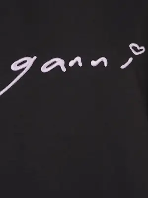 GANNI Embroidered Logo T-shirt - Phantom