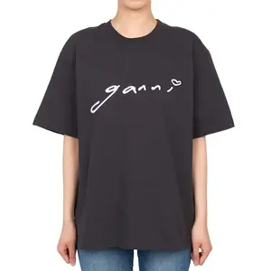 GANNI Embroidered Logo T-shirt - Phantom