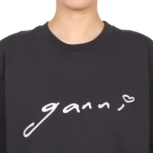 GANNI Embroidered Logo T-shirt - Phantom