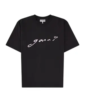 GANNI Embroidered Logo T-shirt - Phantom