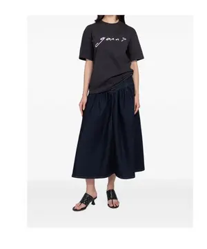 GANNI Embroidered Logo T-shirt - Phantom