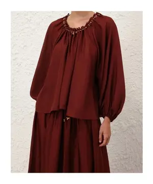 Zimmermann Aster Ruffled Peasant Top