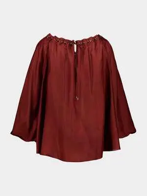 Zimmermann Aster Ruffled Peasant Top - Red