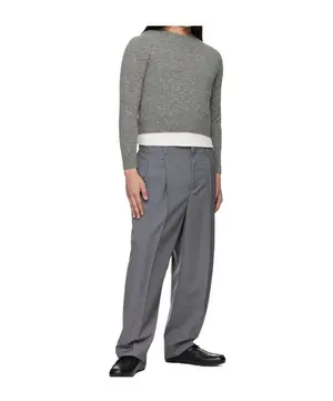 JIL SANDER Knit Wool-blend Sweater - Gray